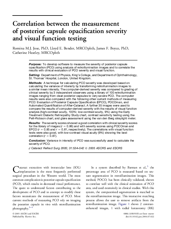 (PDF) Correlation between the measurement of posterior capsule ...