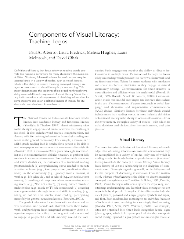 (PDF) Components of Visual Literacy: Teaching Logos