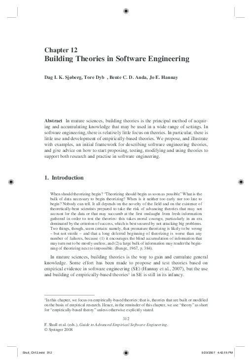(PDF) Building Theories in Software Engineering
