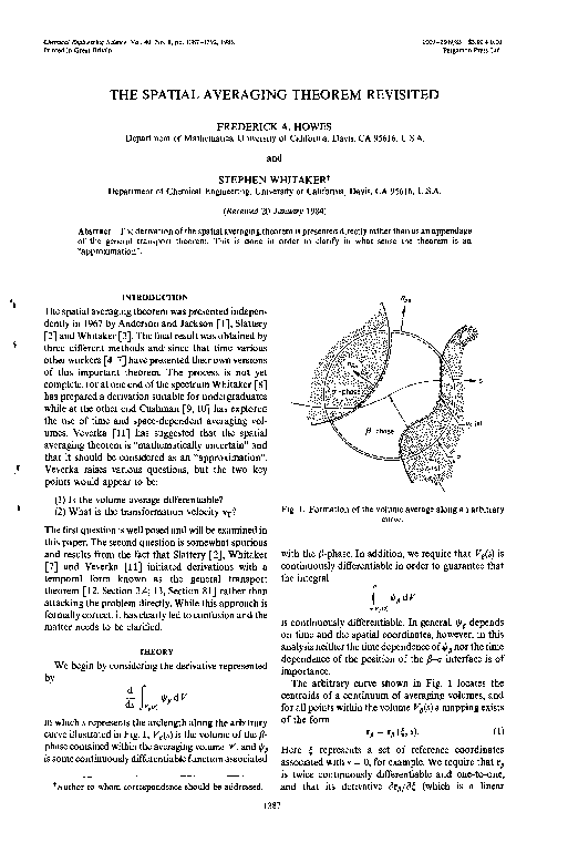 Pdf The Spatial Averaging Theorem Revisited