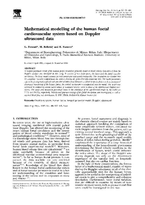 (PDF) Mathematical modelling of the human foetal cardiovascular system ...