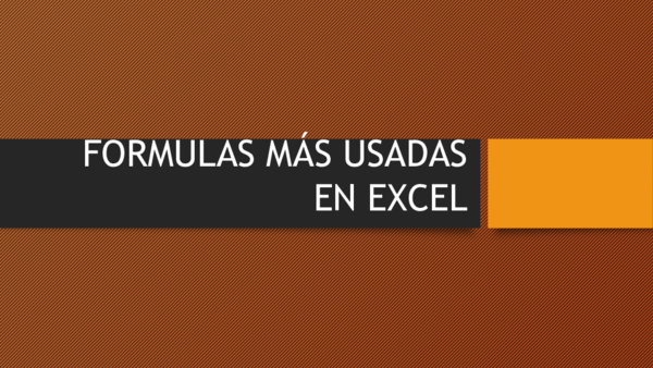(PPT) FORMULAS MAS USADAS EN EXCEL