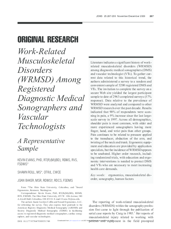 (PDF) Work-Related Musculoskeletal Disorders (WRMSD) Among Registered ...