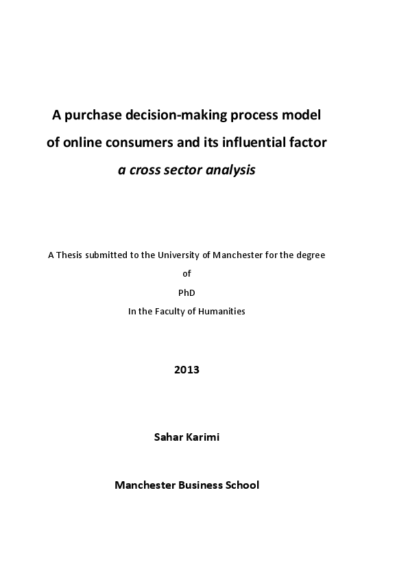 (PDF) A purchase decision-making process model of online consumers and ...