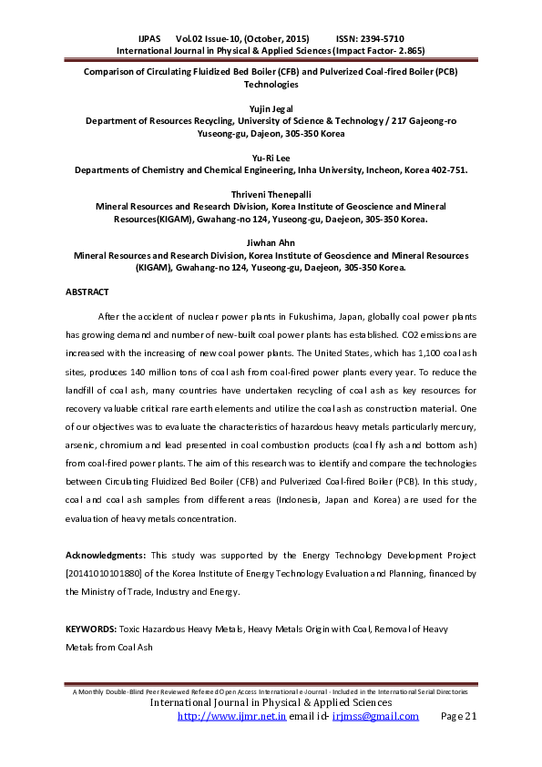 (PDF) Comparison of Circulating Fluidized Bed Boiler (CFB) and ...