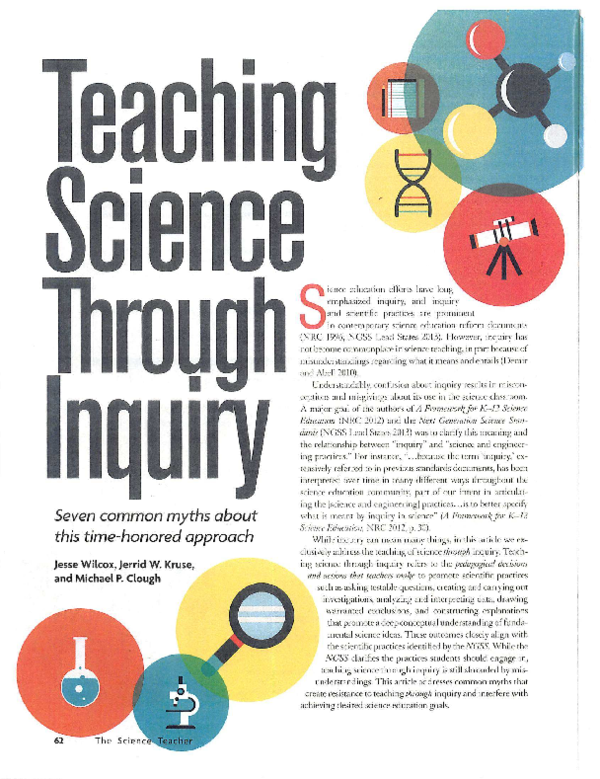 (PDF) Teaching Science through Inquiry: Seven common myths about this ...