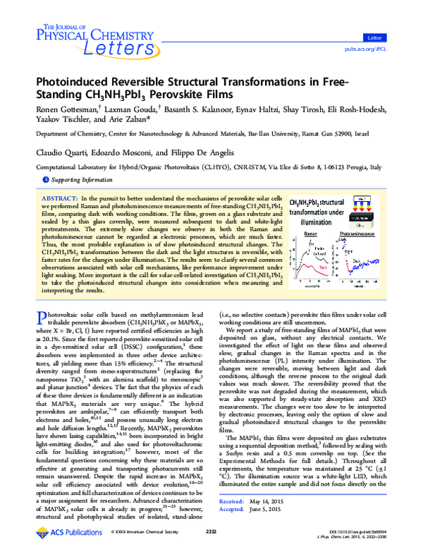 (PDF) Photoinduced Reversible Structural Transformations in Free ...