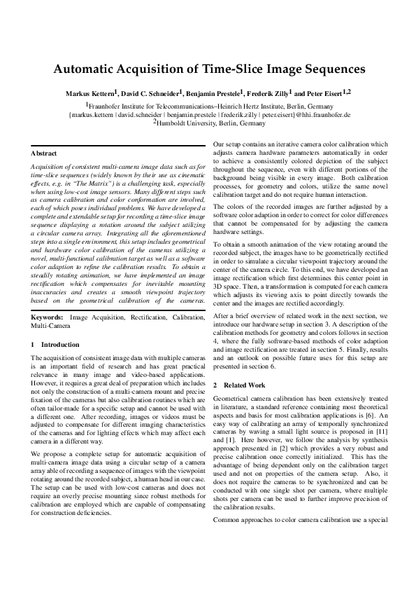 (PDF) Automatic Acquisition of Time-Slice Image Sequences