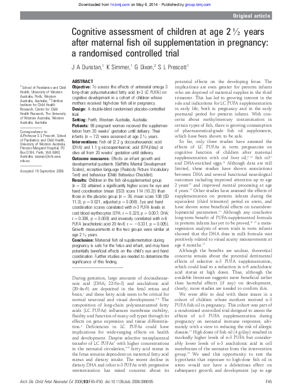 (PDF) Cognitive assessment of children at age 21/2 years after maternal ...