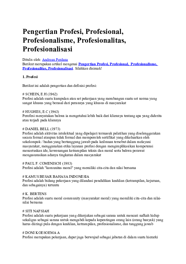 (DOC) Pengertian Profesi