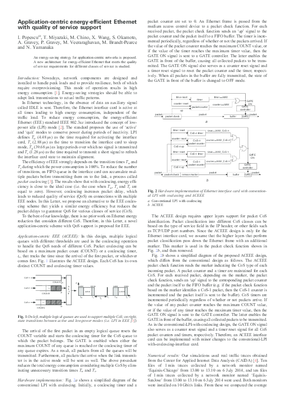 (PDF) Application-centric energy-efficient Ethernet with quality of service support