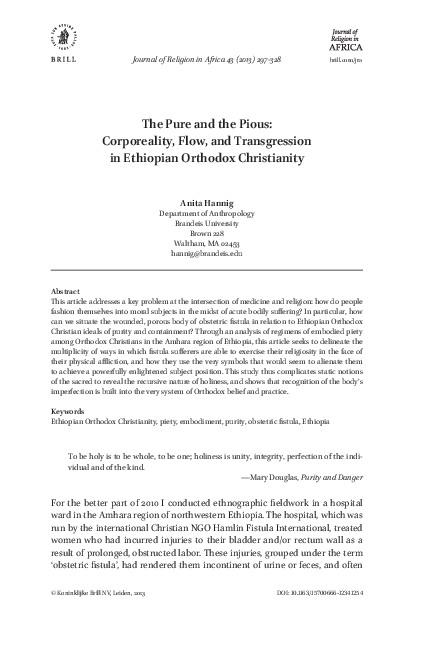(PDF) The Pure and the Pious: Corporeality, Flow, and Transgression in ...