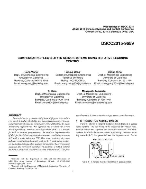 Flexible Control In Servo Systems Via Ilc 