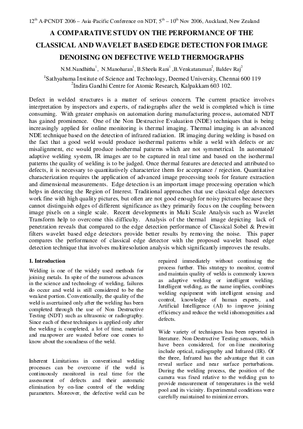 (PDF) A COMPARATIVE STUDY ON THE PERFORMANCE OF THE CLASSICAL AND WAVELET BASED EDGE DETECTION ...