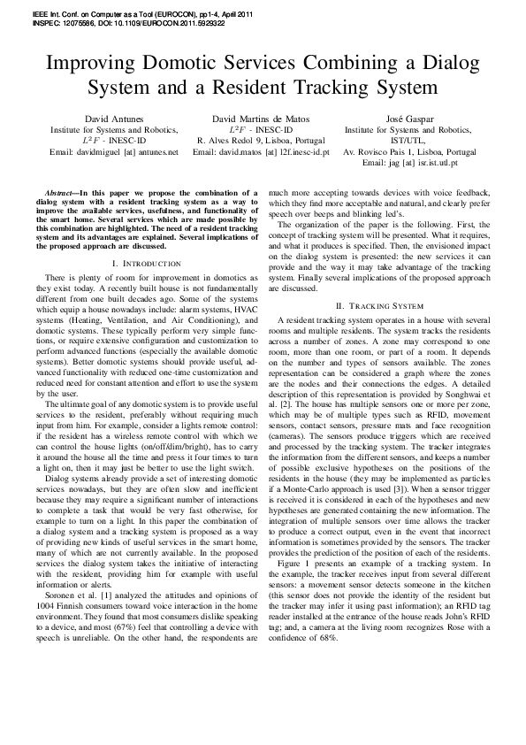 (PDF) Improving domotic services combining a dialog system and a ...