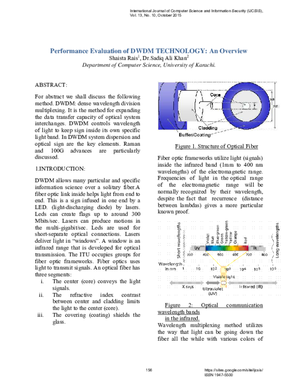 (PDF) Performance Evaluation of DWDM Technology: An Overview