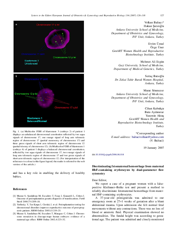 (PDF) Discriminating fetomaternal hemorrhage from maternal HbF ...