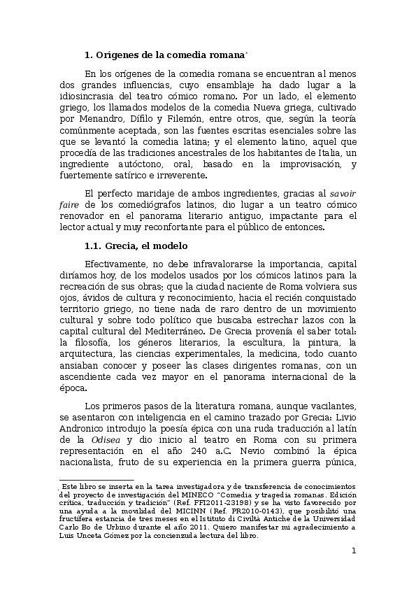 (DOC) Introducción a la comedia latina