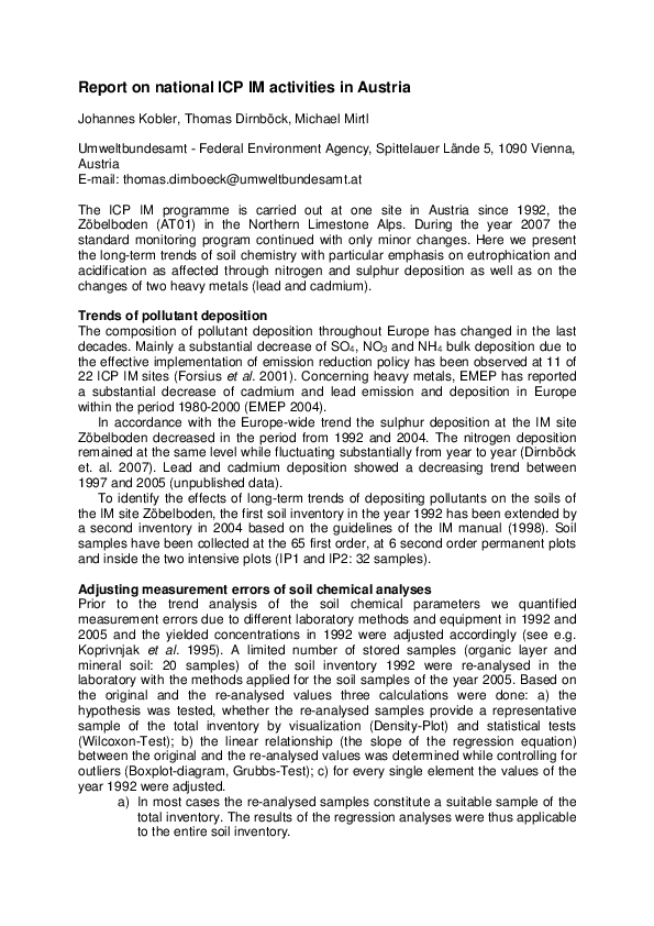 (PDF) Report on national ICP IM activities in Austria