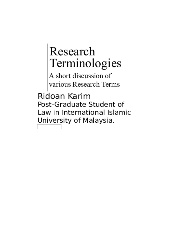 (DOC) Law Research Terminologies