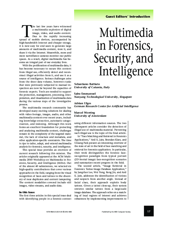 (PDF) Advancements in Multimedia Forensics and Security