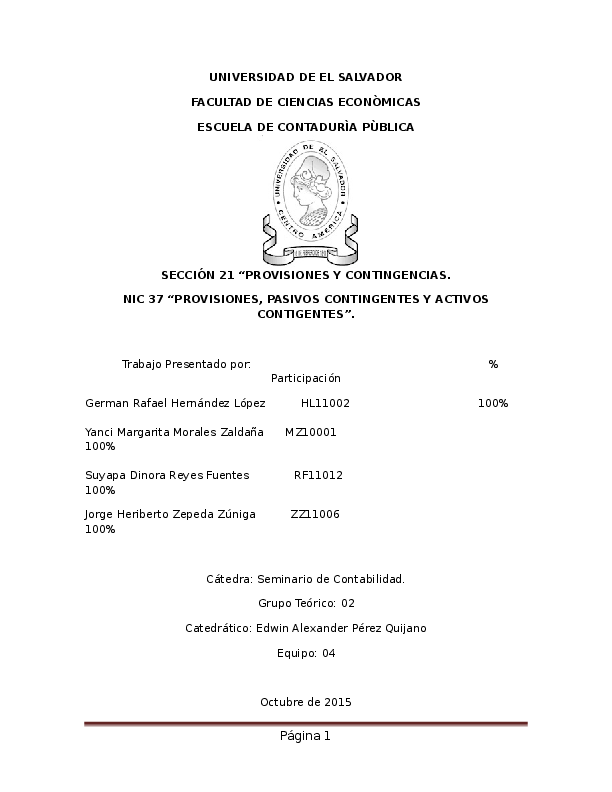 (DOC) seccion 21 NIC 37 y 10 Provisiones Y Contingencias