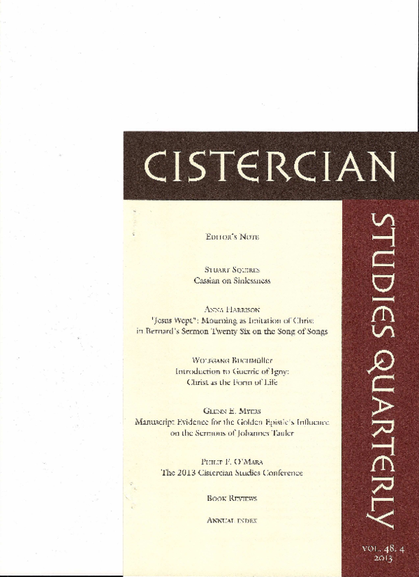 (PDF) "Cassian on Sinlessness"
