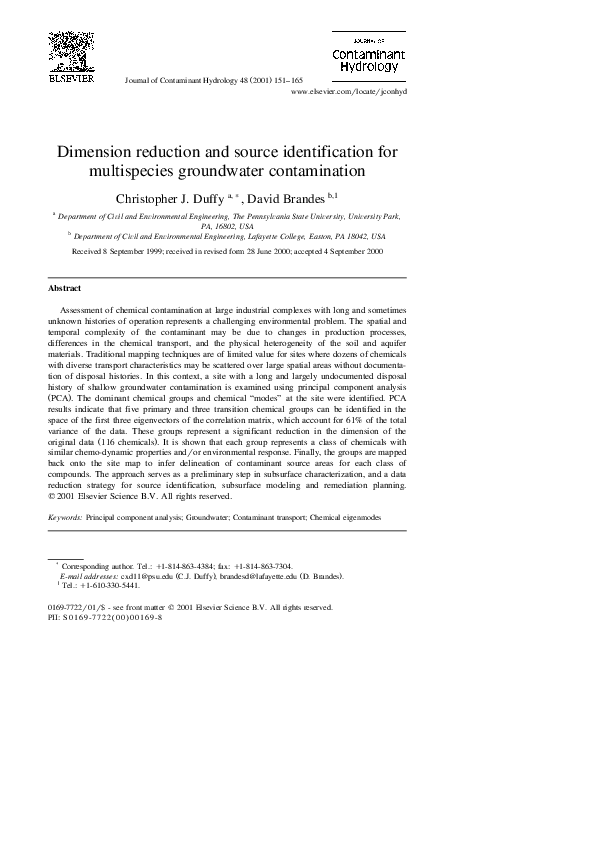 (PDF) Dimension reduction and source identification for multispecies ...