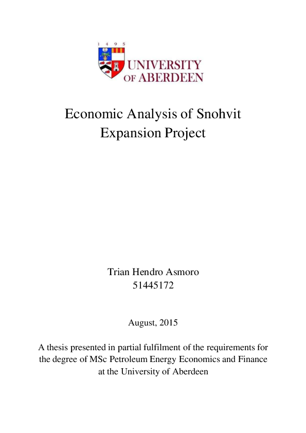 (PDF) Economic Analysis of Snohvit Expansion Project