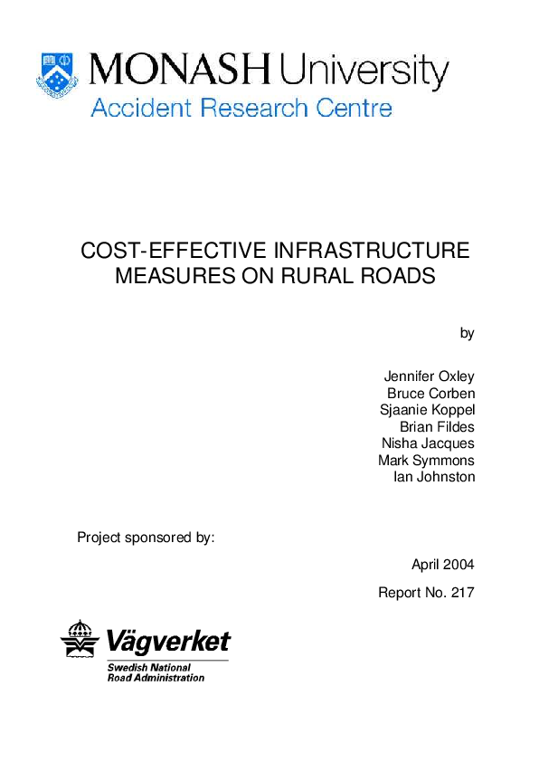 (PDF) COST-EFFECTIVE INFRASTRUCTURE MEASURES ON RURAL ROADS