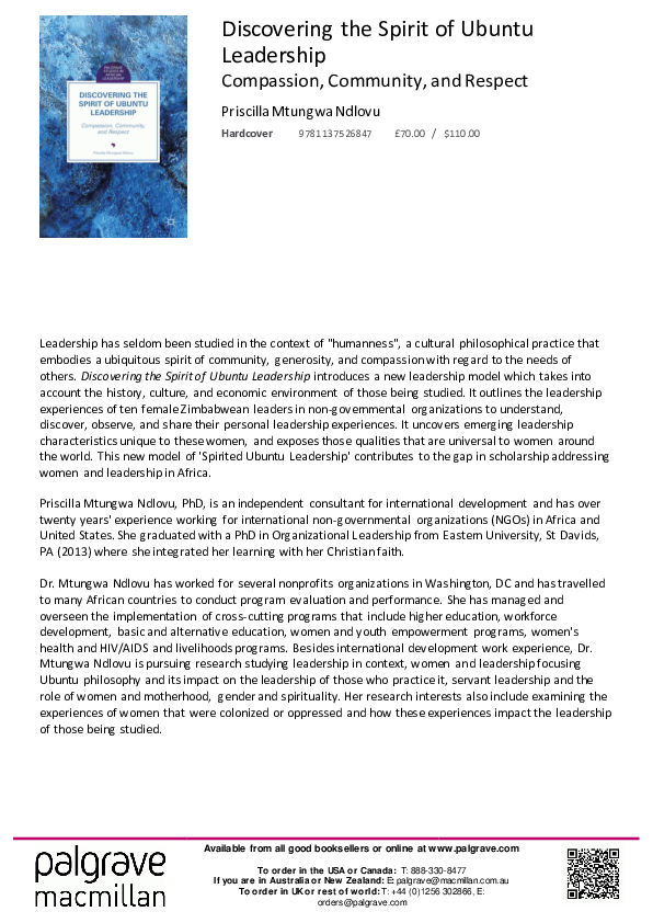 (PDF) Discovering the Spirit of Ubuntu Leadership Compassion, Community ...