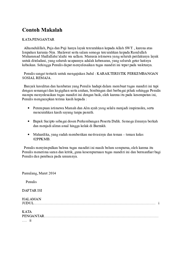 (DOC) Contoh Makalah