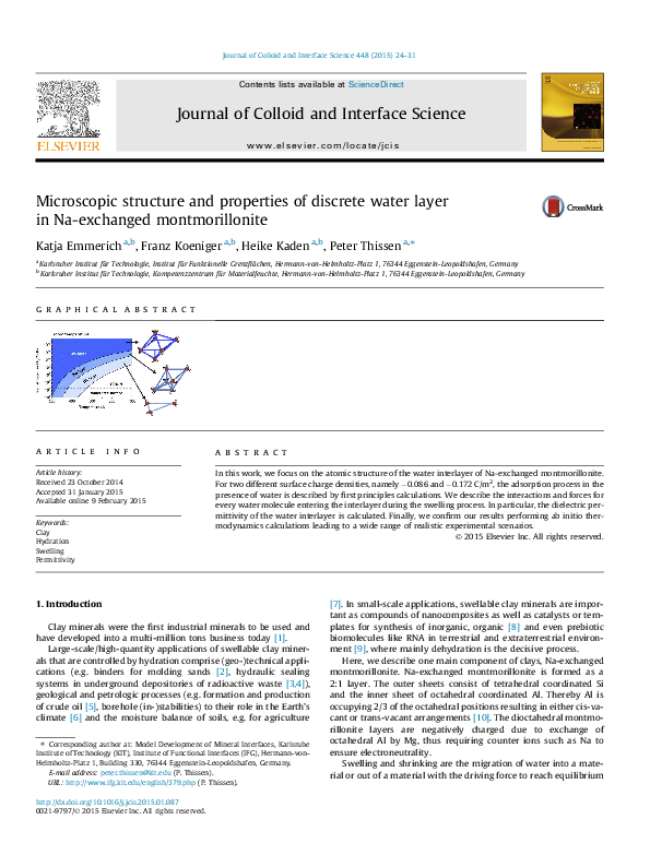 (PDF) Microscopic structure and properties of discrete water layer in ...