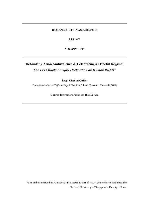 (PDF) Debunking Asian Ambivalence and Celebrating a Hopeful Regime ...