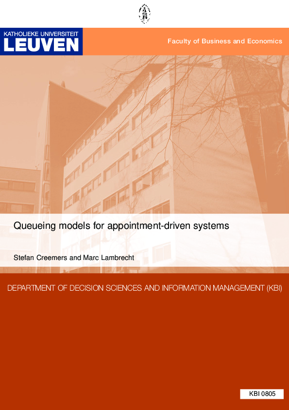 (PDF) Queueing models for appointment-driven systems