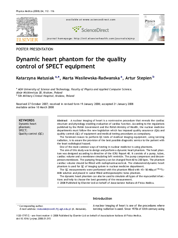 (PDF) Dynamic heart phantom for the quality control of SPECT equipment ...