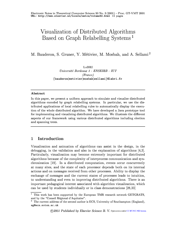 (PDF) Visualization of Distributed Algorithms Based on Graph Relabelling Systems