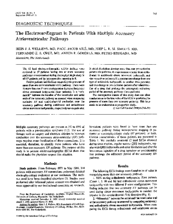 (PDF) The electrocardiogram in patients with multiple accessory ...