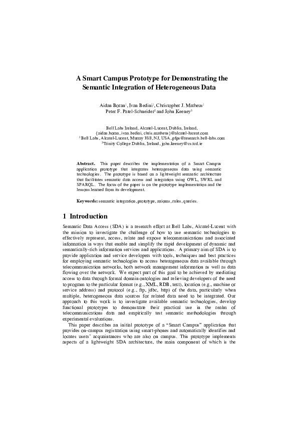 (PDF) A Smart Campus Prototype for Demonstrating the Semantic ...