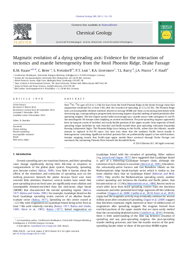 (PDF) Magmatic evolution of a dying spreading axis: Evidence for the ...
