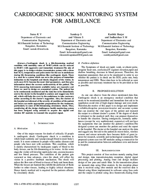 (PDF) CARDIOGENIC SHOCK MONITORING SYSTEM FOR AMBULANCE