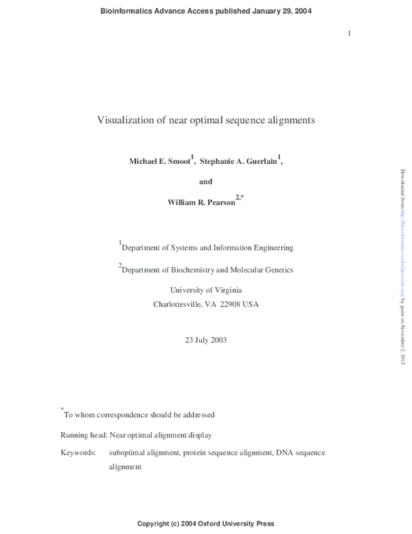 (PDF) Visualization of near-optimal sequence alignments