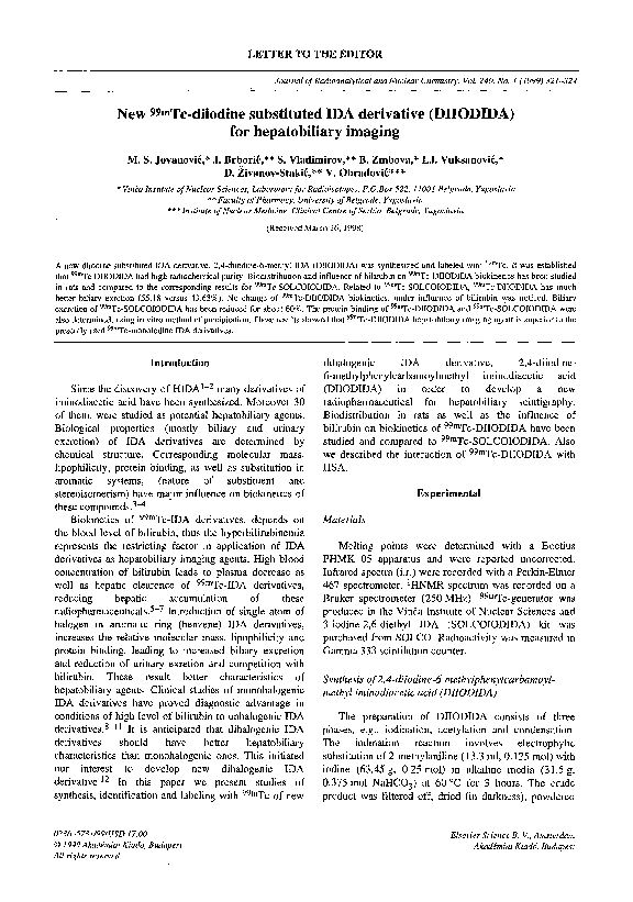 (PDF) New99mTc-diiodine substituted IDA derivative (DIIODIDA) for ...