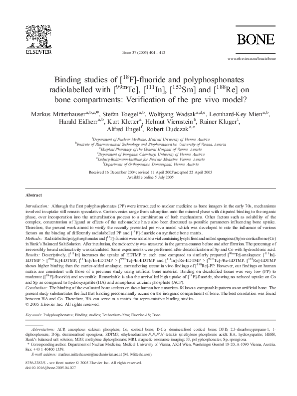 (PDF) Binding studies of [18F]-fluoride and polyphosphonates ...