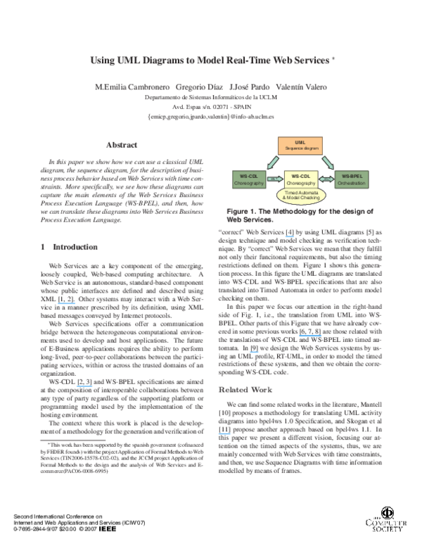Pdf Using Uml Diagrams To Model Real Time Web Services