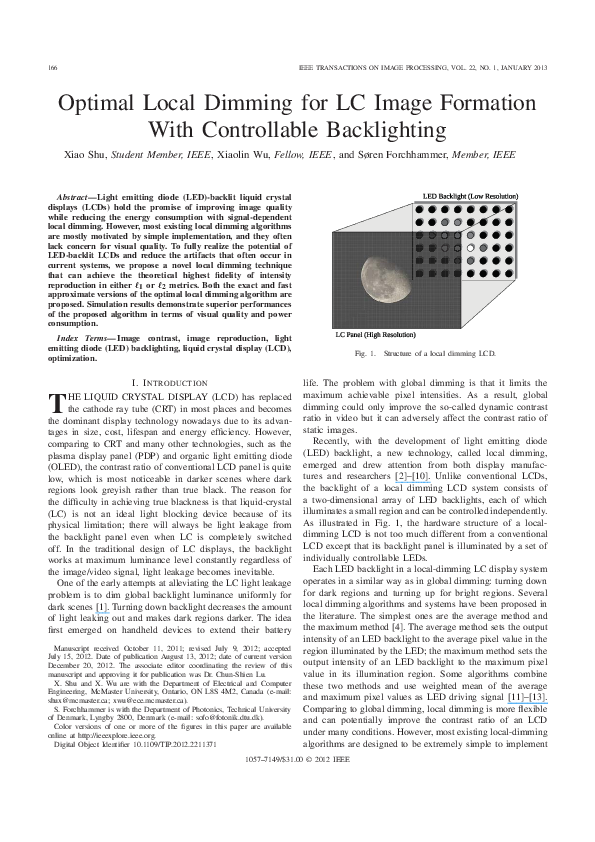 (PDF) Optimal local dimming for LC image formation with controllable ...