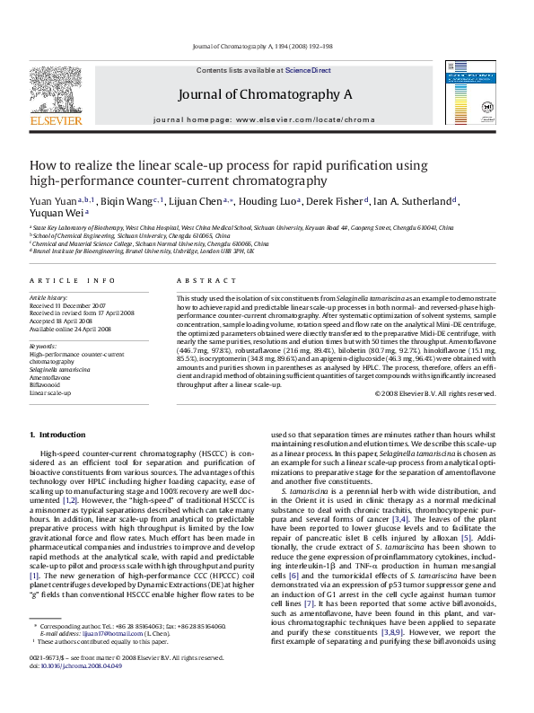 (PDF) How to realize the linear scale-up process for rapid purification ...