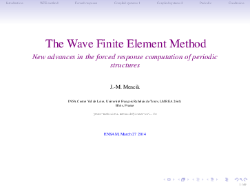 (PDF) The Wave Finite Element Method