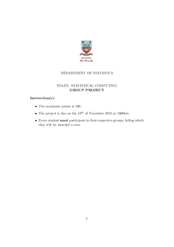(PDF) STA272 Project