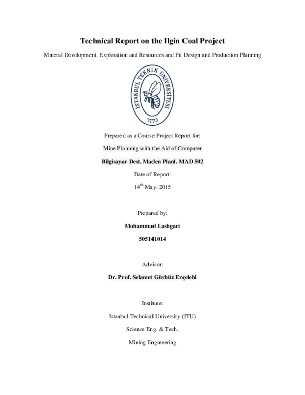 (PDF) Open Pit Coal Mine Design